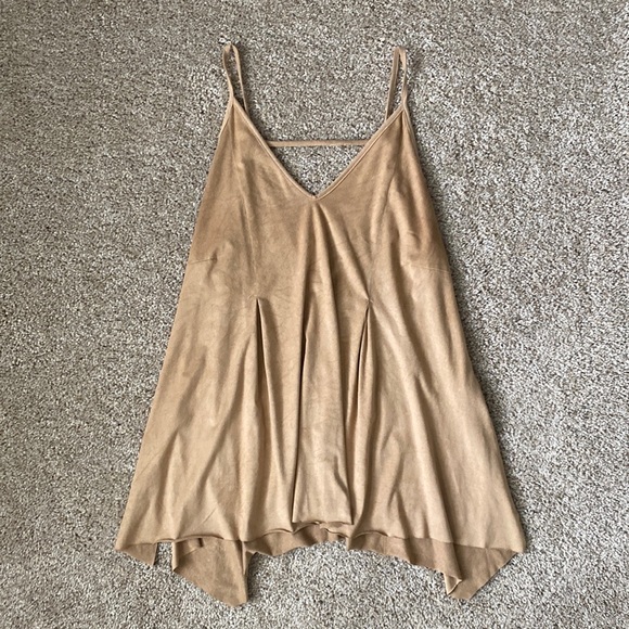 Aiden Y | Tops | Aiden Y Strappy Cut Out Suede Tank | Poshmark